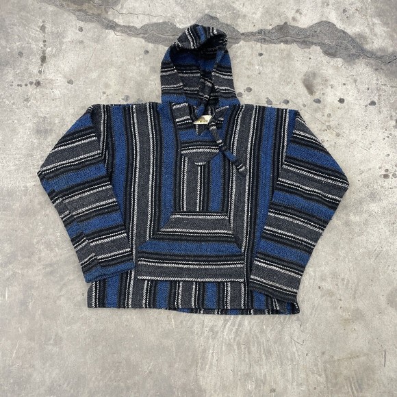 Vintage | Shirts | Vintage Earth Ragz Blue Black Hoodie Baja Hoodie ...